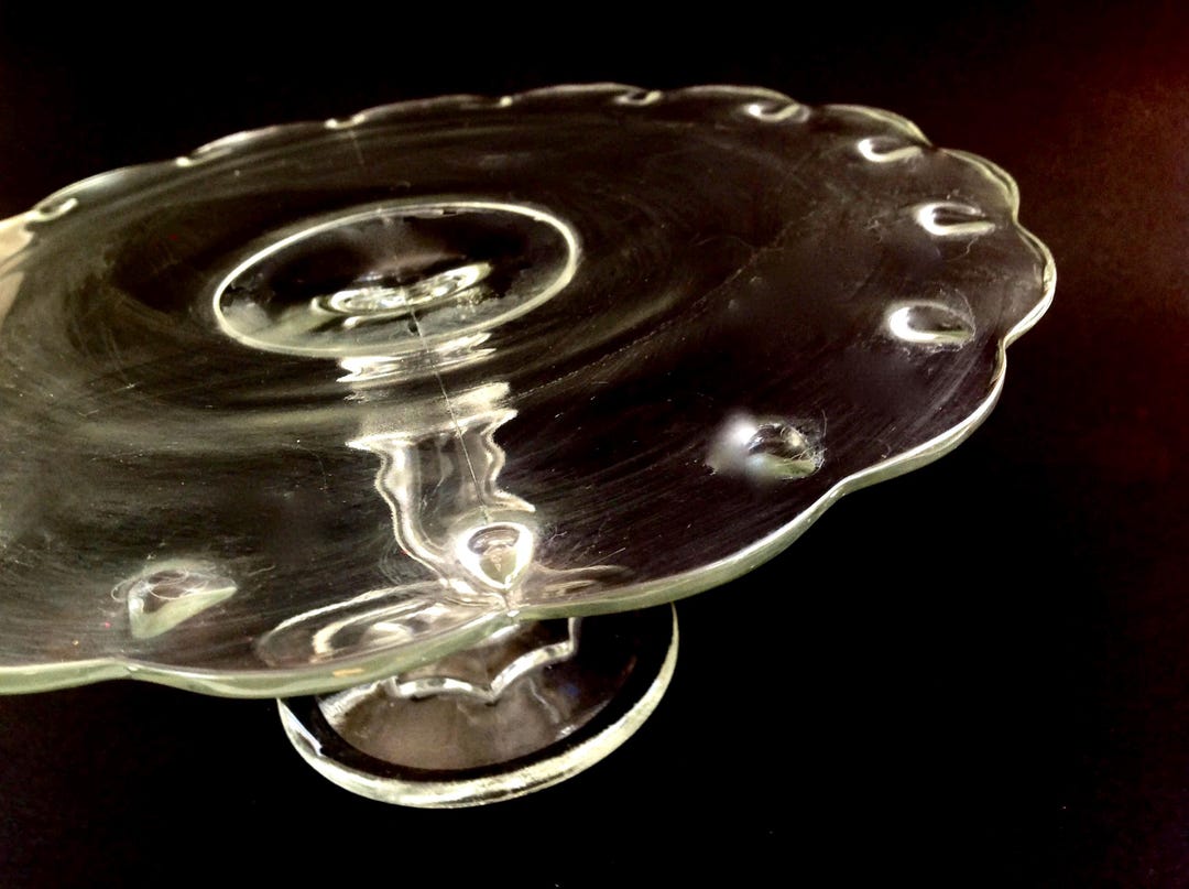 Vintage Indiana Glass Cake Stand: Teardrop Pattern Pedestal - Etsy