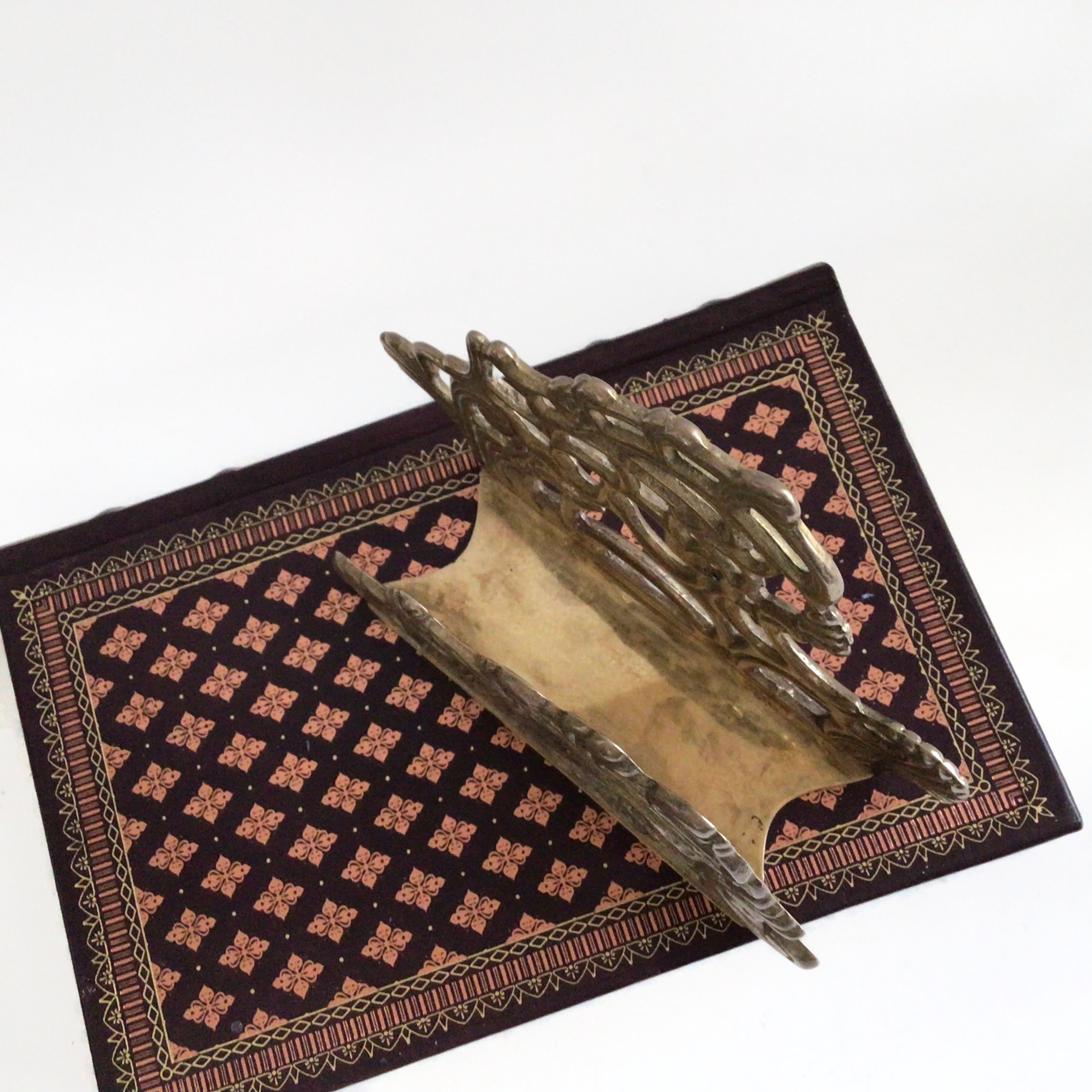 Vintage Brass Computer Stand Letter Holder Hollywood | Etsy