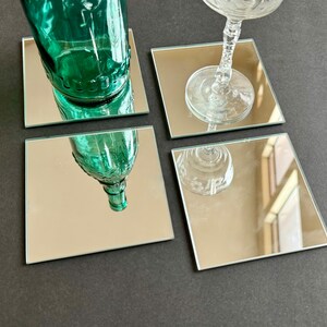 Vintage Mirror Coasters Beveled Mirror Coasters Wine Coasters Beveled ...