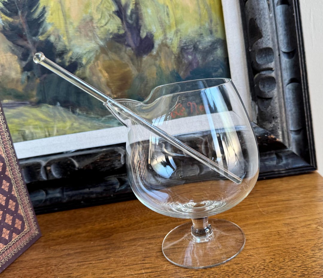 Vintage Glass Cocktail Pitcher - Pinch Spout Martini Pitcher - Glass ...