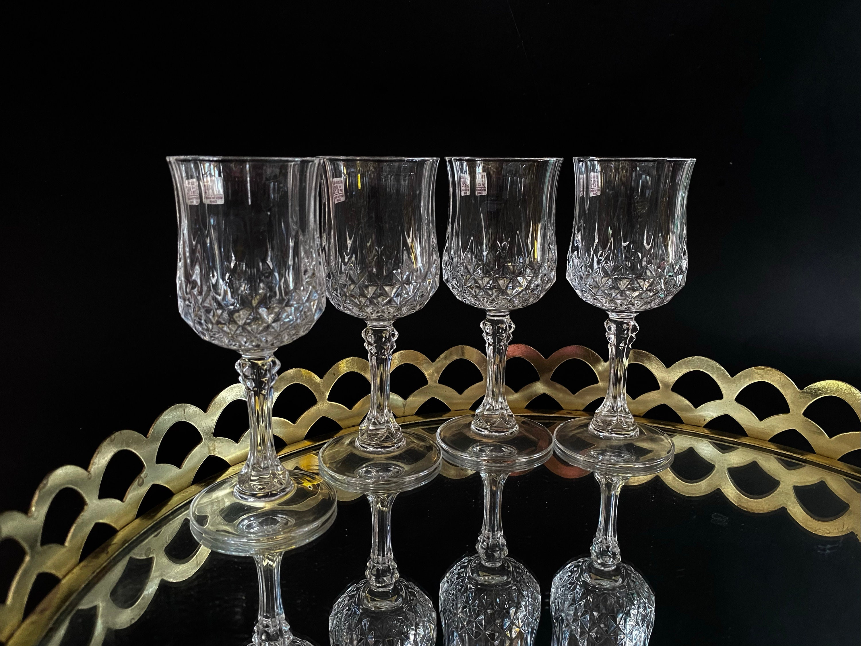 Vintage Crystal Shot Glasses Long Stem Shot Glasses Liqueur Etsy