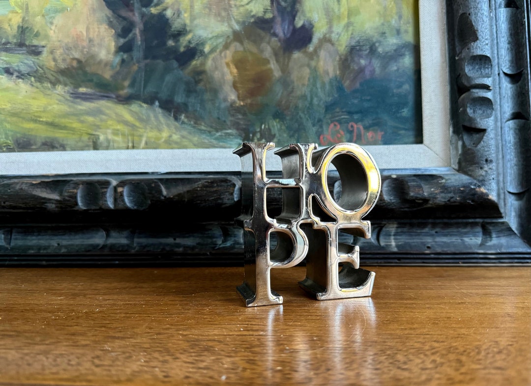 Vintage Hope Paperweight - Desk Decor - HOPE Sign - Heavy Case Metal ...