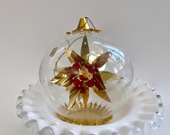 Vintage Resl Lenz Glass & Foil Diorama Spinner Christmas Ornament W ...