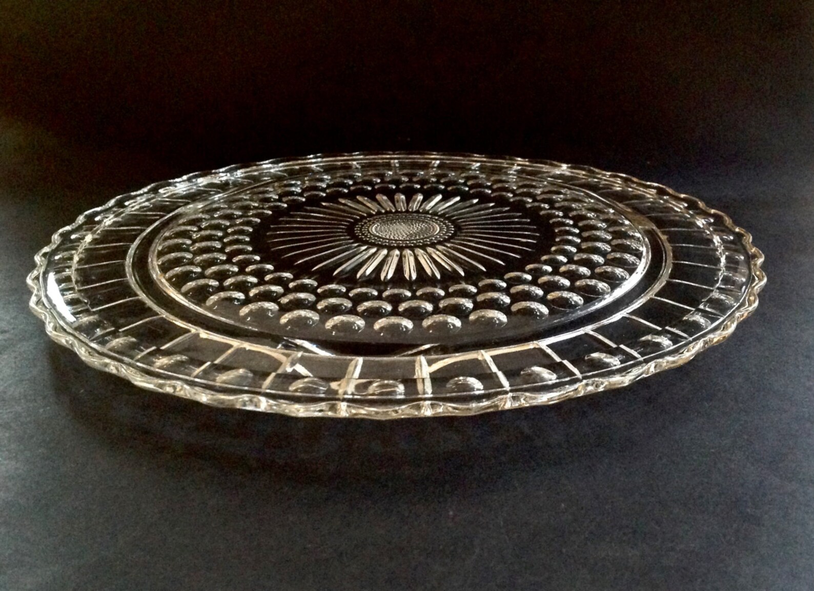 Vintage Glass Cake Plate Fancy Cake Plate Scrolled Cake | Etsy