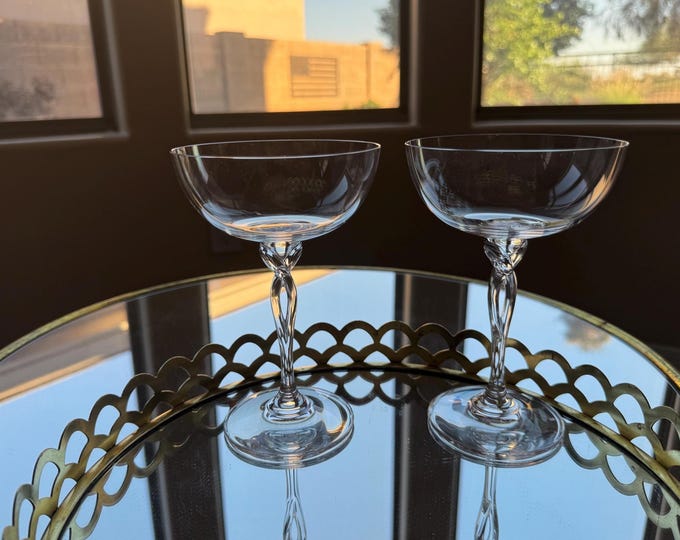 Vintage Coupe Glasses, Champagne Coupe Glasses, Twisted Stem Coupe Wine ...
