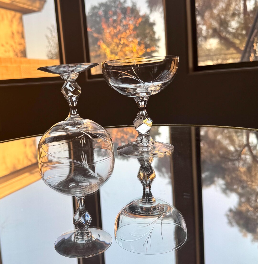 Vintage Coupe Glasses, Champagne Coupe Glasses, Wine Glasses, Tiffin ...