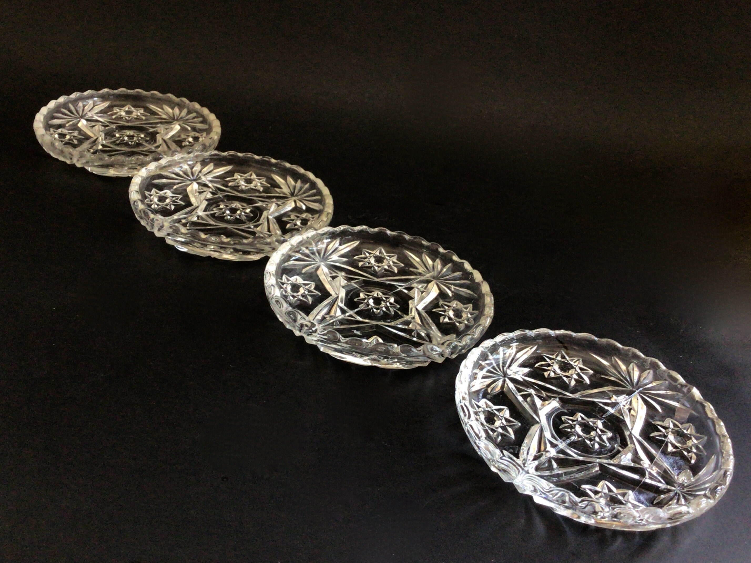 Vintage Glass Coasters Crystal Coasters Starburst Coasters - Etsy