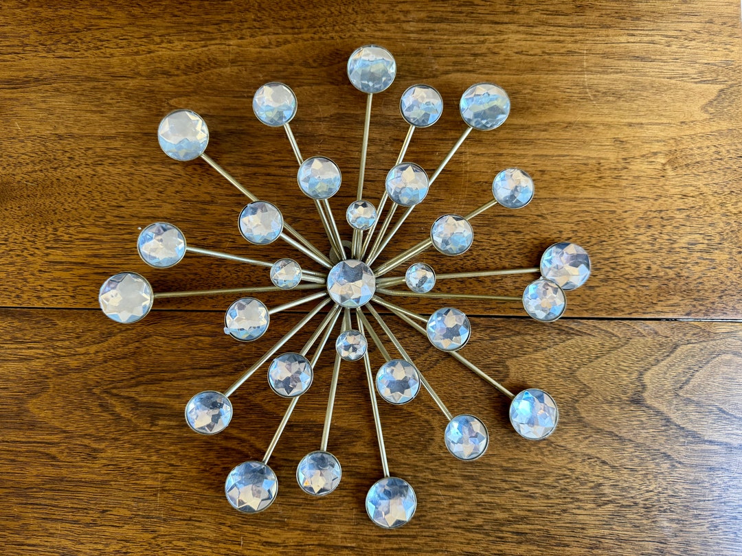 Vintage Sputnik Star Decor, Set of 3 Wire Spoke Circles, Gold Atomic ...