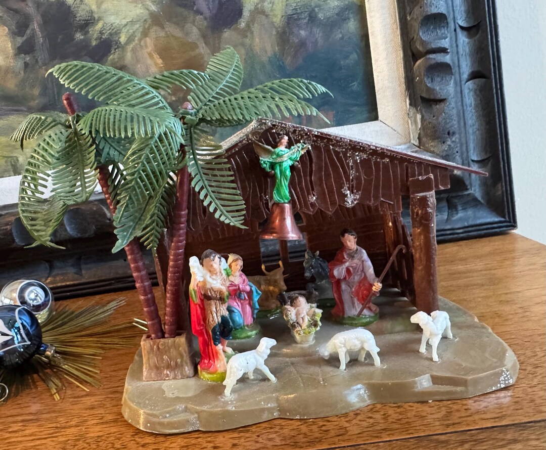 Vintage Celluloid Nativity Scene: 1960s Christmas Manger Decor - Etsy