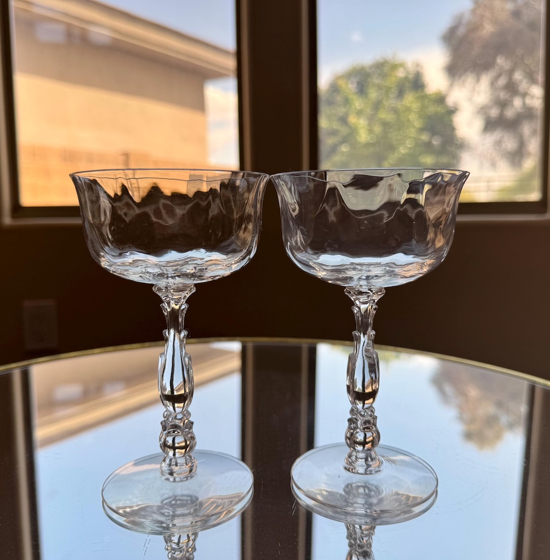 Vintage Coupe Glasses, Champagne Coupe Glasses, Fostoria Glass Cellini ...
