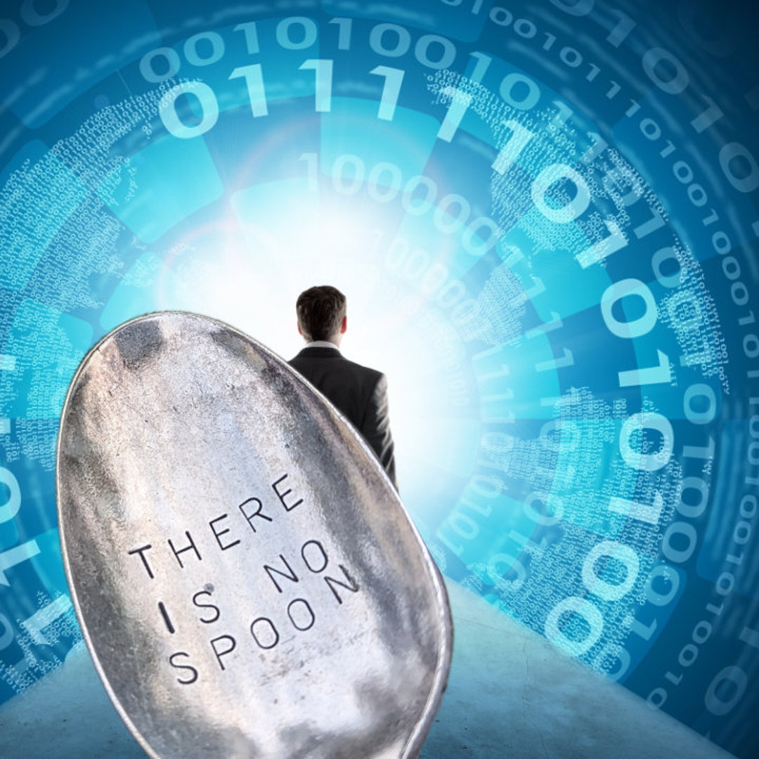 THERE is NO SPOON Hand Stamped on Silverplate Desert Spoon. Matrix Fan ...