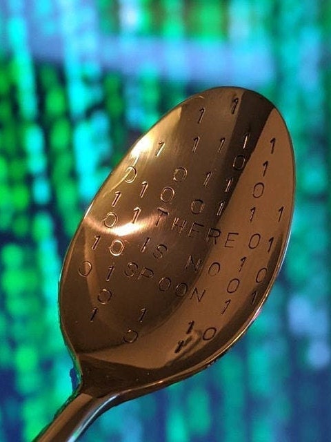THERE is NO SPOON Binary Matrix. Matrix Resurrection Inspired - Etsy