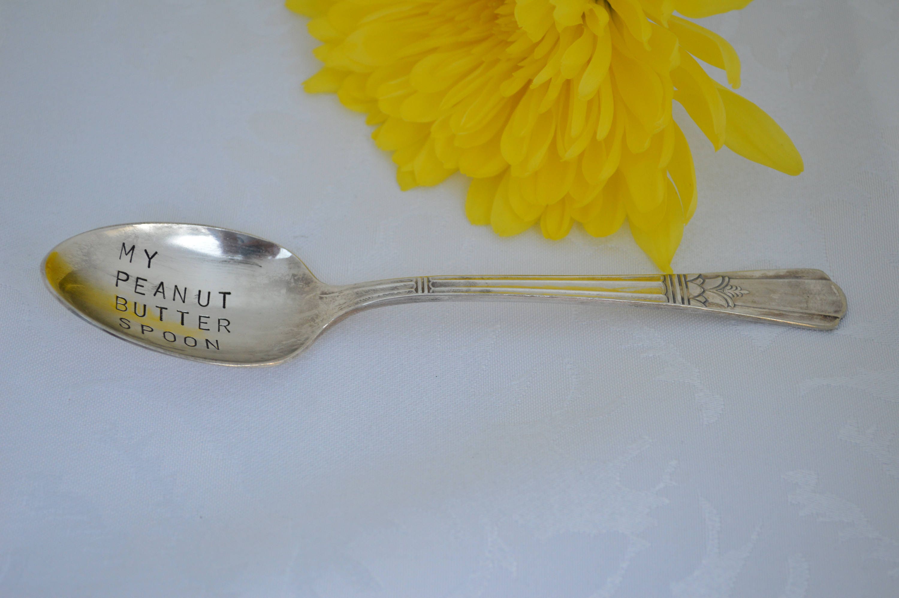My PEANUT BUTTER SPOON. for Pb or Pb &J Hand Stamped on - Etsy