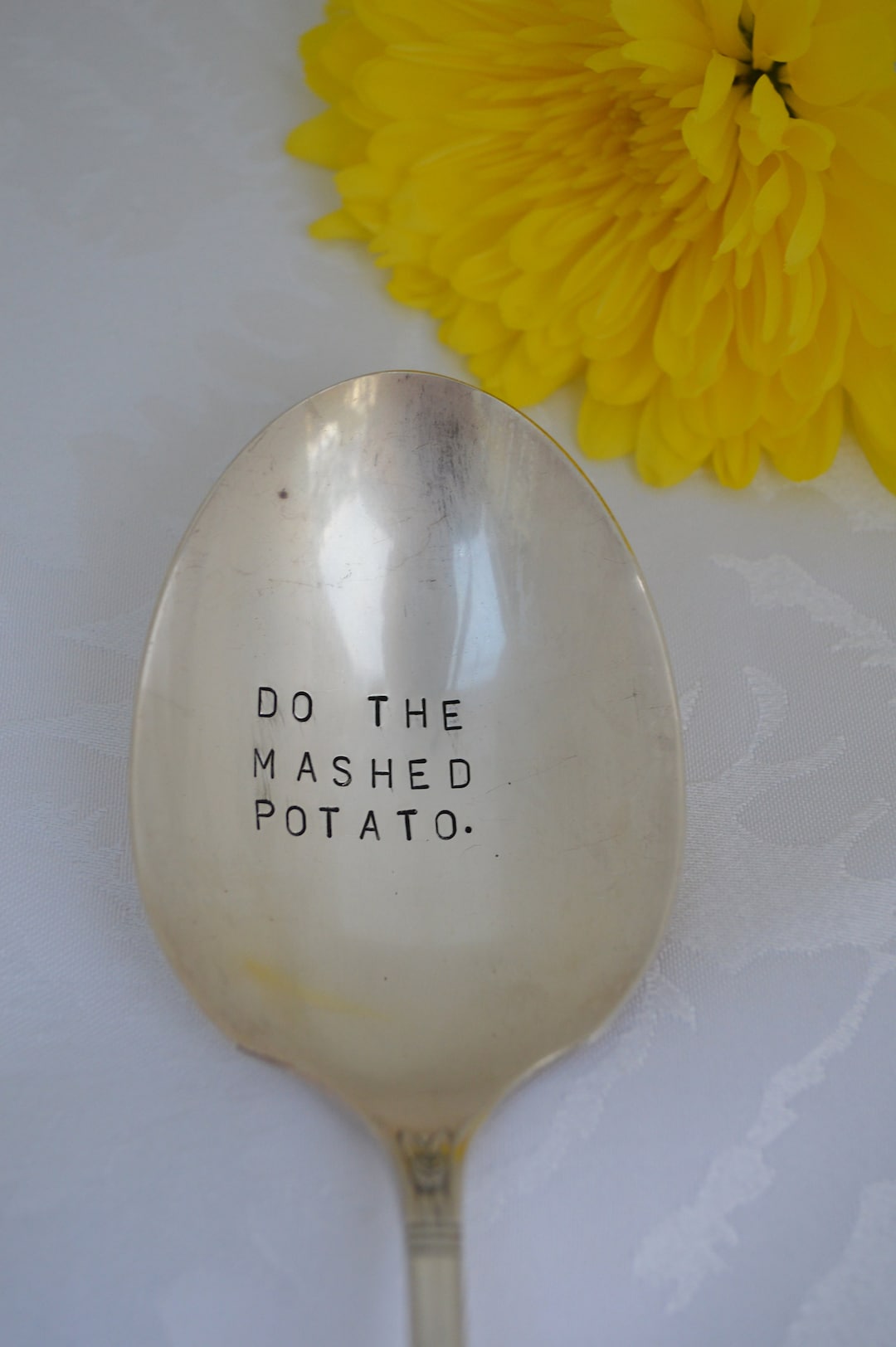 DO the MASHED POTATO Hand Stamped Silverplate Spoon. Hostess - Etsy