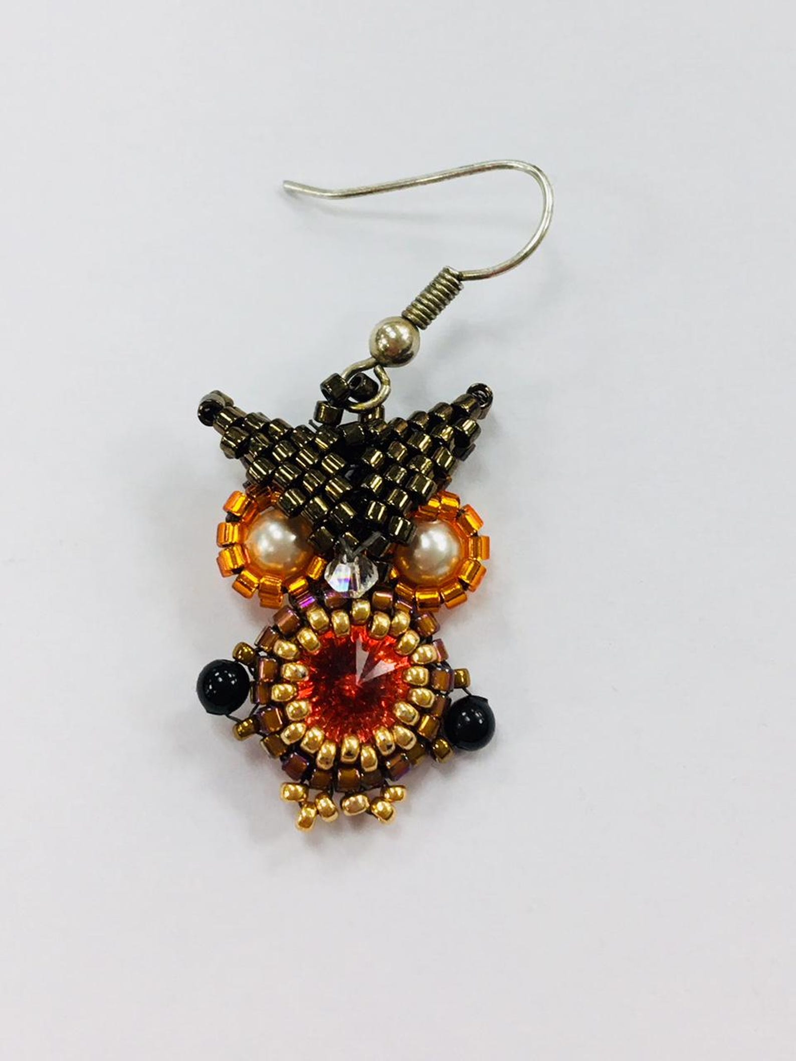Rivoli Peyote Bezel and Warped Square Bail - Owl Pendant Beadwork ...