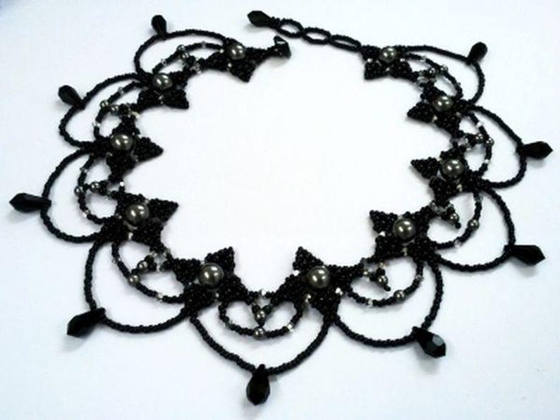 Beading Pattern Netted Beaded Collar Beading Tutorial - Etsy
