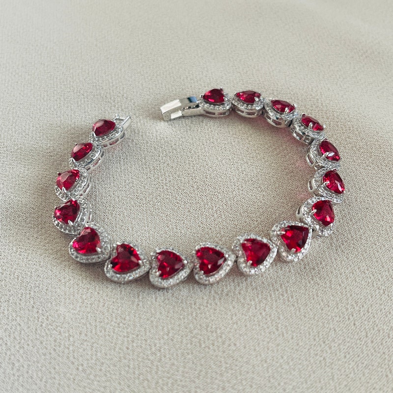 Red Heart Bracelet - Etsy