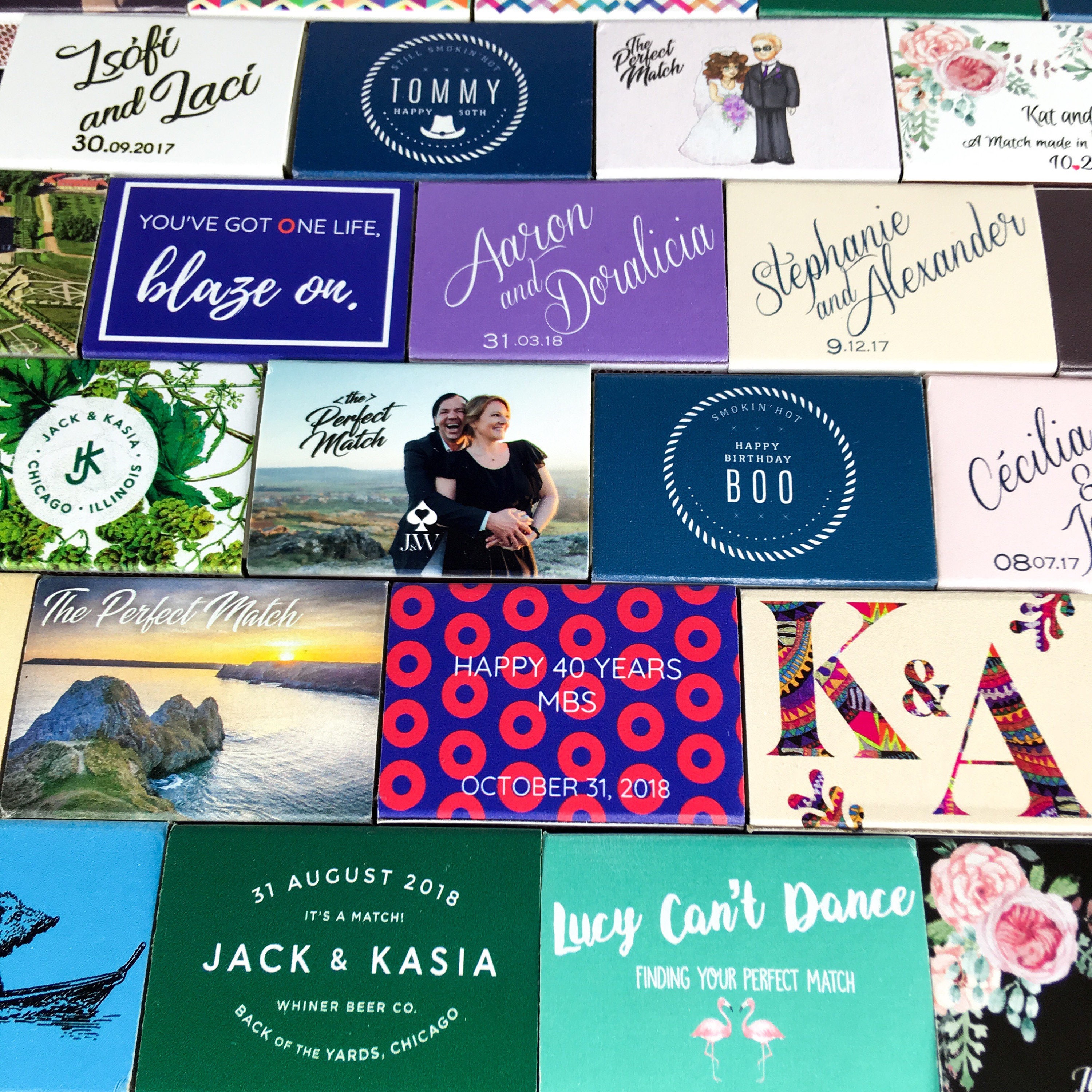 Set of 50 Wedding Favor Personalized Matchbox * Photo Matchbox ...