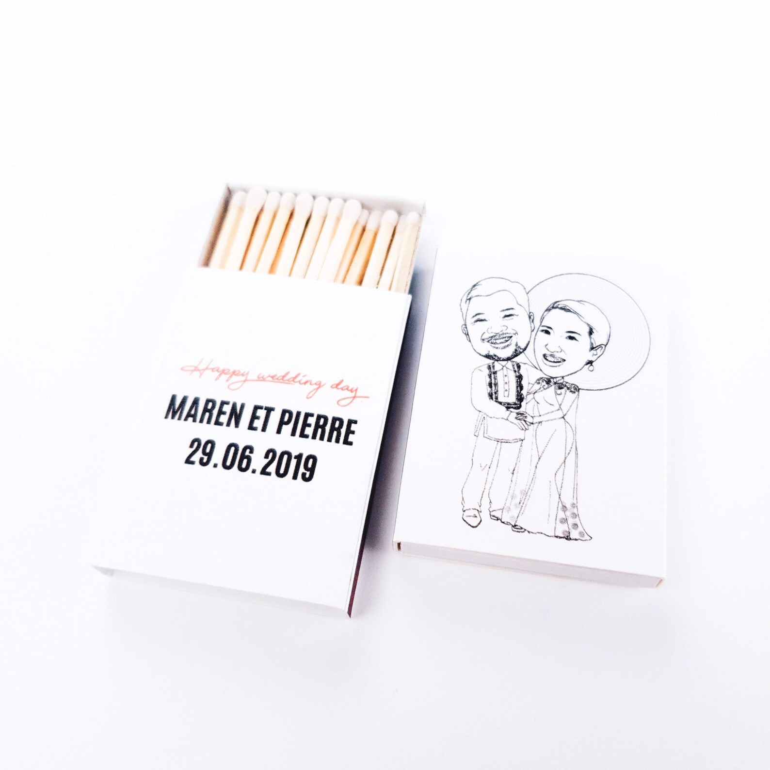 Set of Personalized Wedding Matchboxes Your Design Matches - Etsy