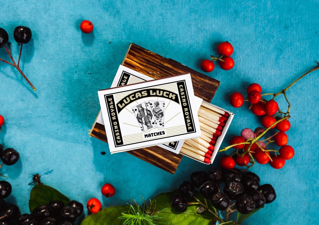Bulk Wedding of Personalized Matchboxes Casino Royale - Custom Matches ...