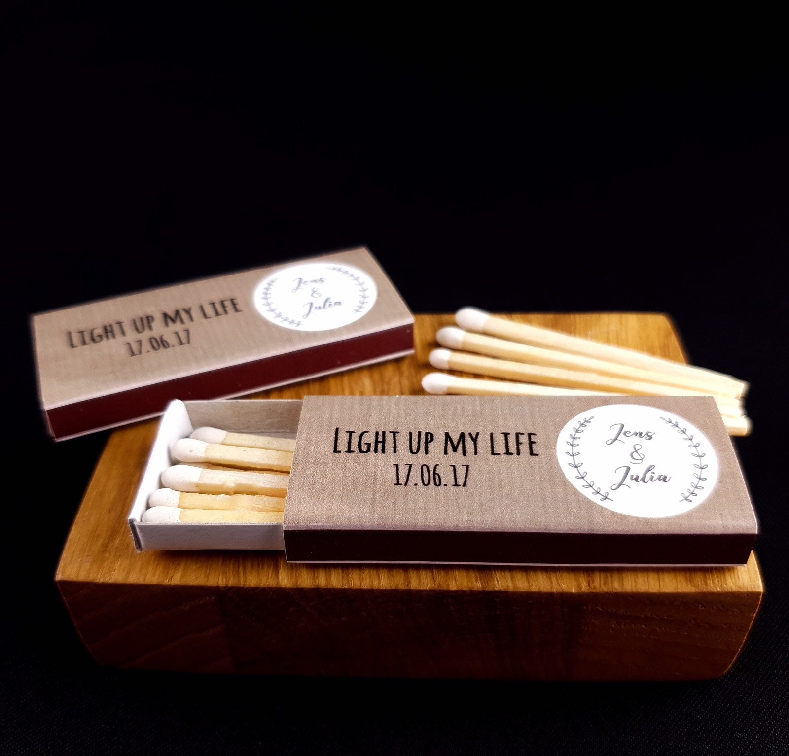 Personalized Rustic Matchboxes Rustic Craft Design - Etsy