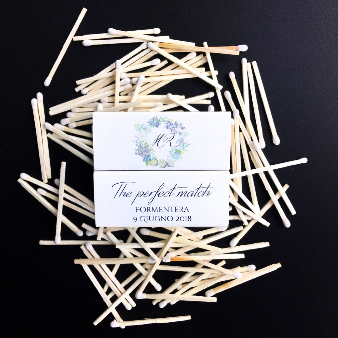 Floral Personalized Wedding Matchboxes - Custom Text Floral Matchboxes ...
