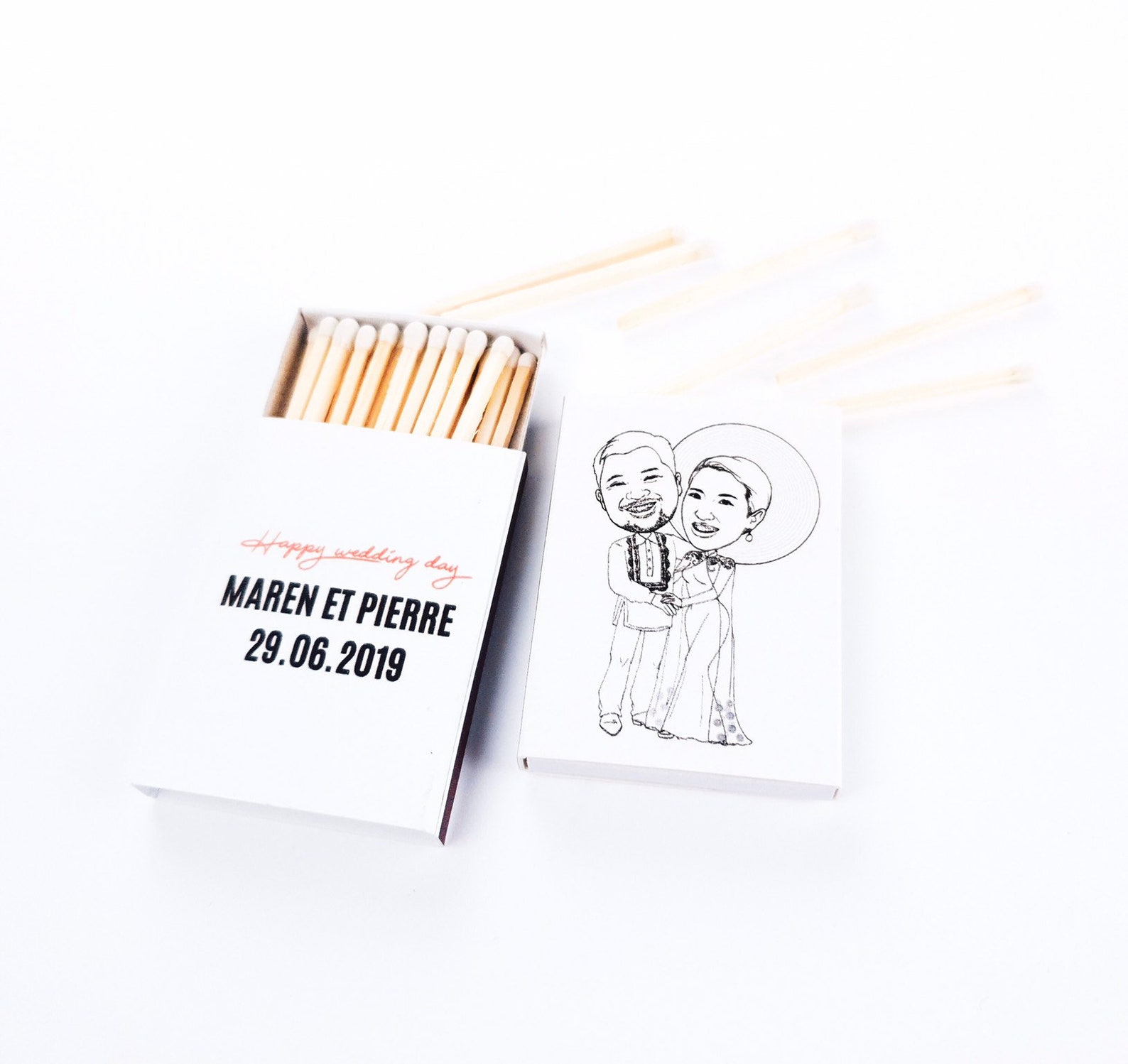 Set of Personalized Wedding Matchboxes Your Design Matches - Etsy