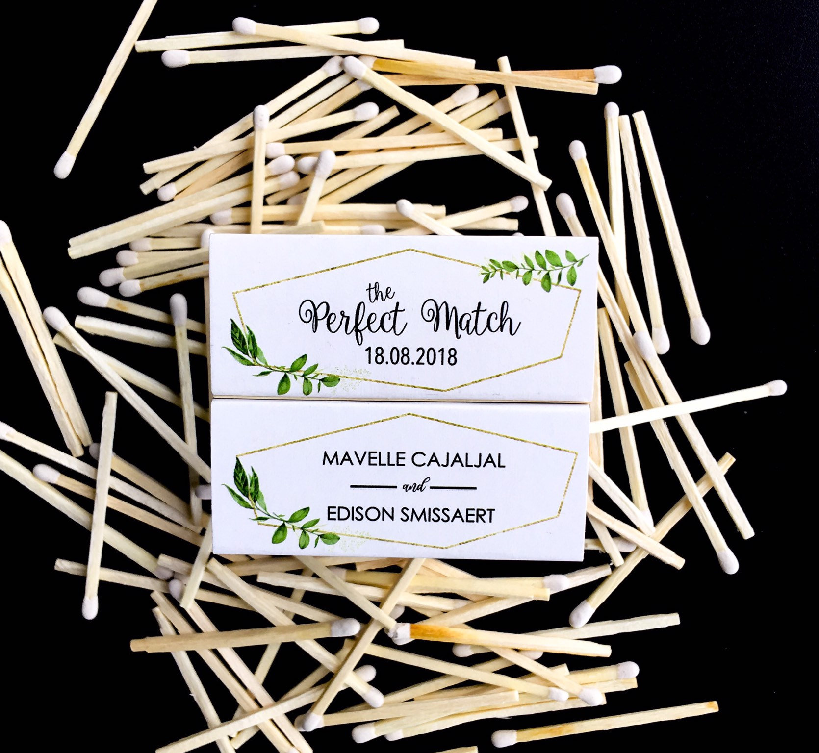 Set of Personalized Floral Wedding Matchboxes the - Etsy