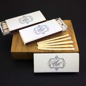 Set of Wedding Monogram Matchboxes * Personalized Matches * Custom ...