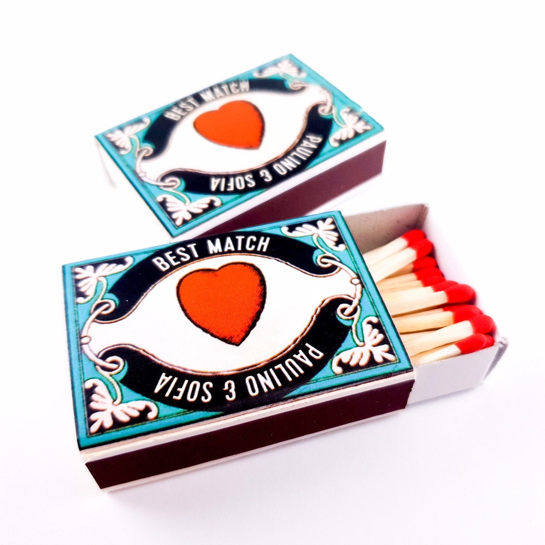 Personalized Retro Wedding Matchboxes - Custom Retro Wedding Favor ...