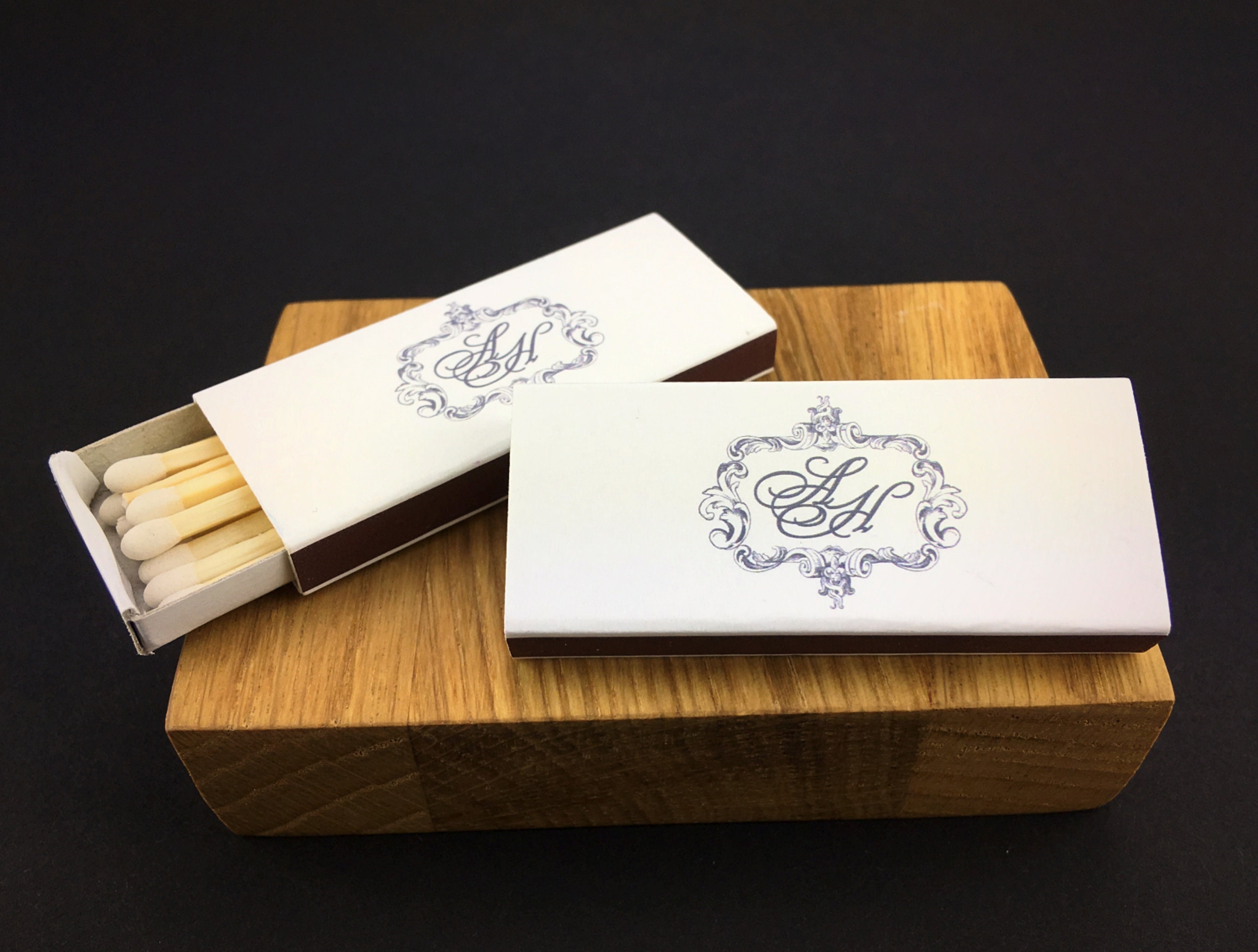 Set of Wedding Monogram Matchboxes Personalized Matches - Etsy