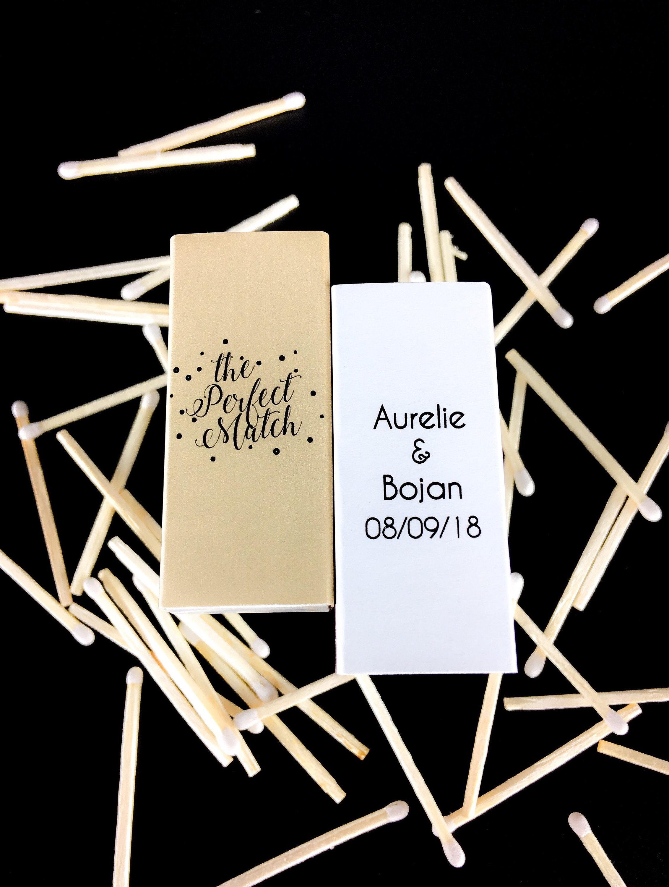 50 Personalized the Perfect Match Matchboxes With White Tip Matches ...