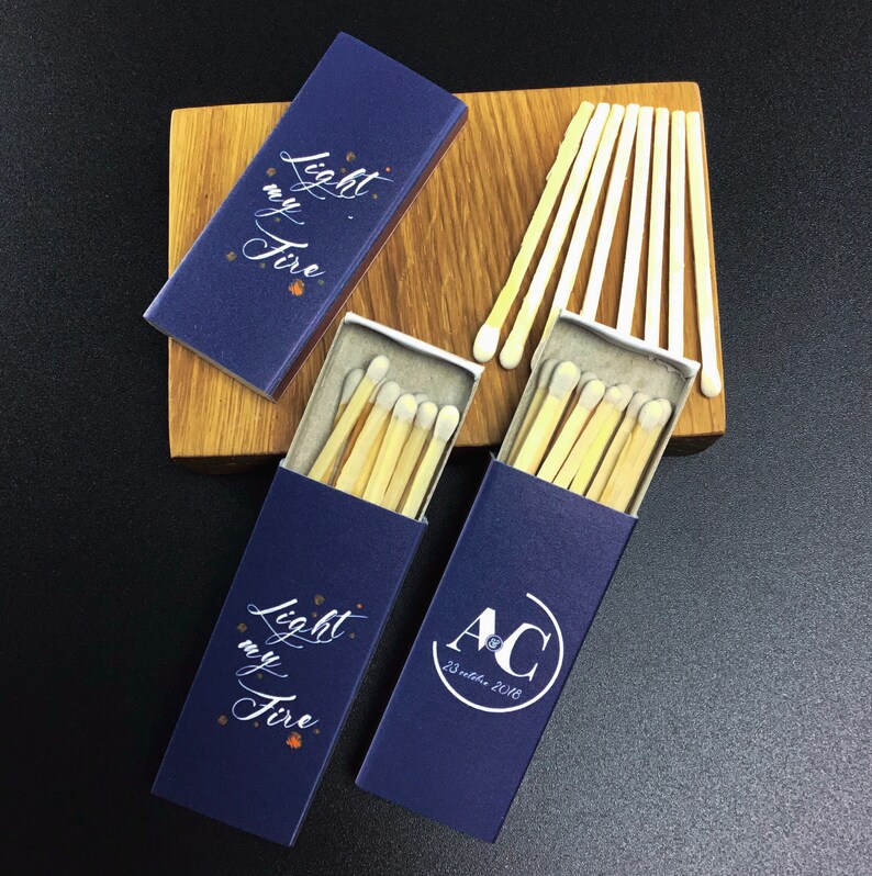 Light My Fire Matchboxes Custom Wedding Favor Design Matches | Etsy