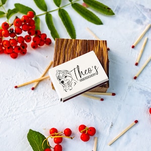 Dog Sketch Matchbox, Peronalized Pet Portrait Matches, Line Drawing Pet ...