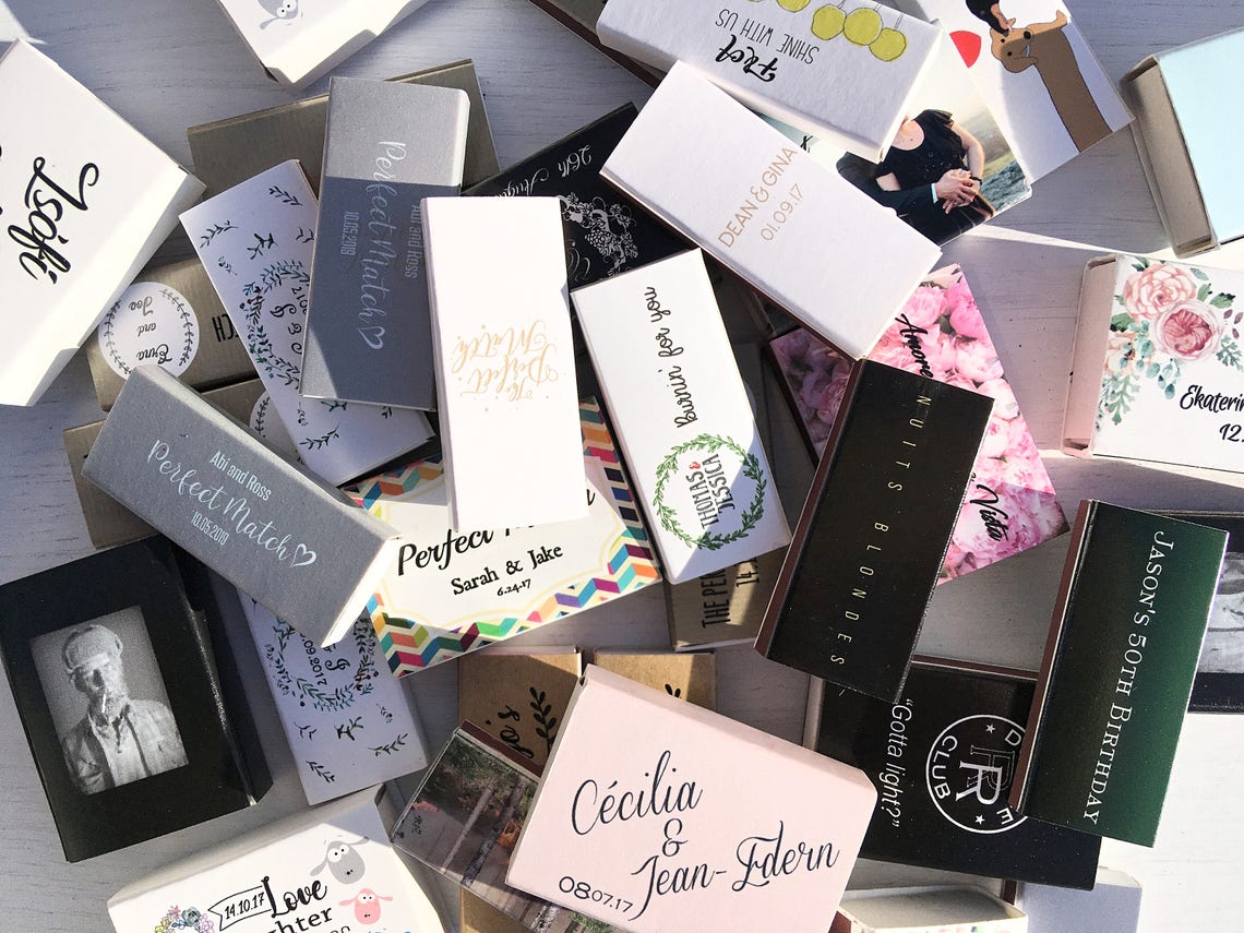Set of 50 Custom Matchboxes Personalized Matches Custom | Etsy