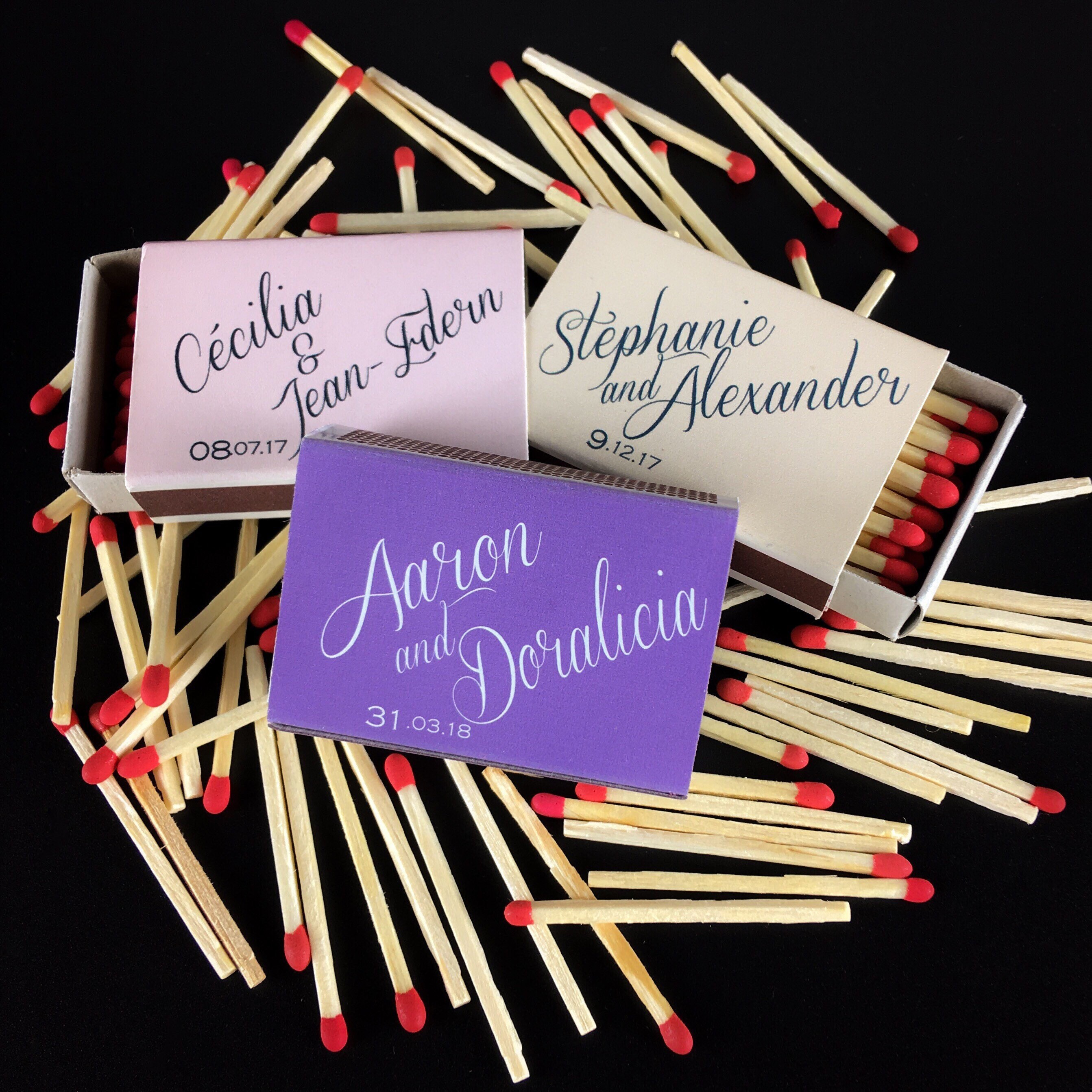 Set of 50 Wedding Favor Personalized Matchbox * Photo Matchbox ...