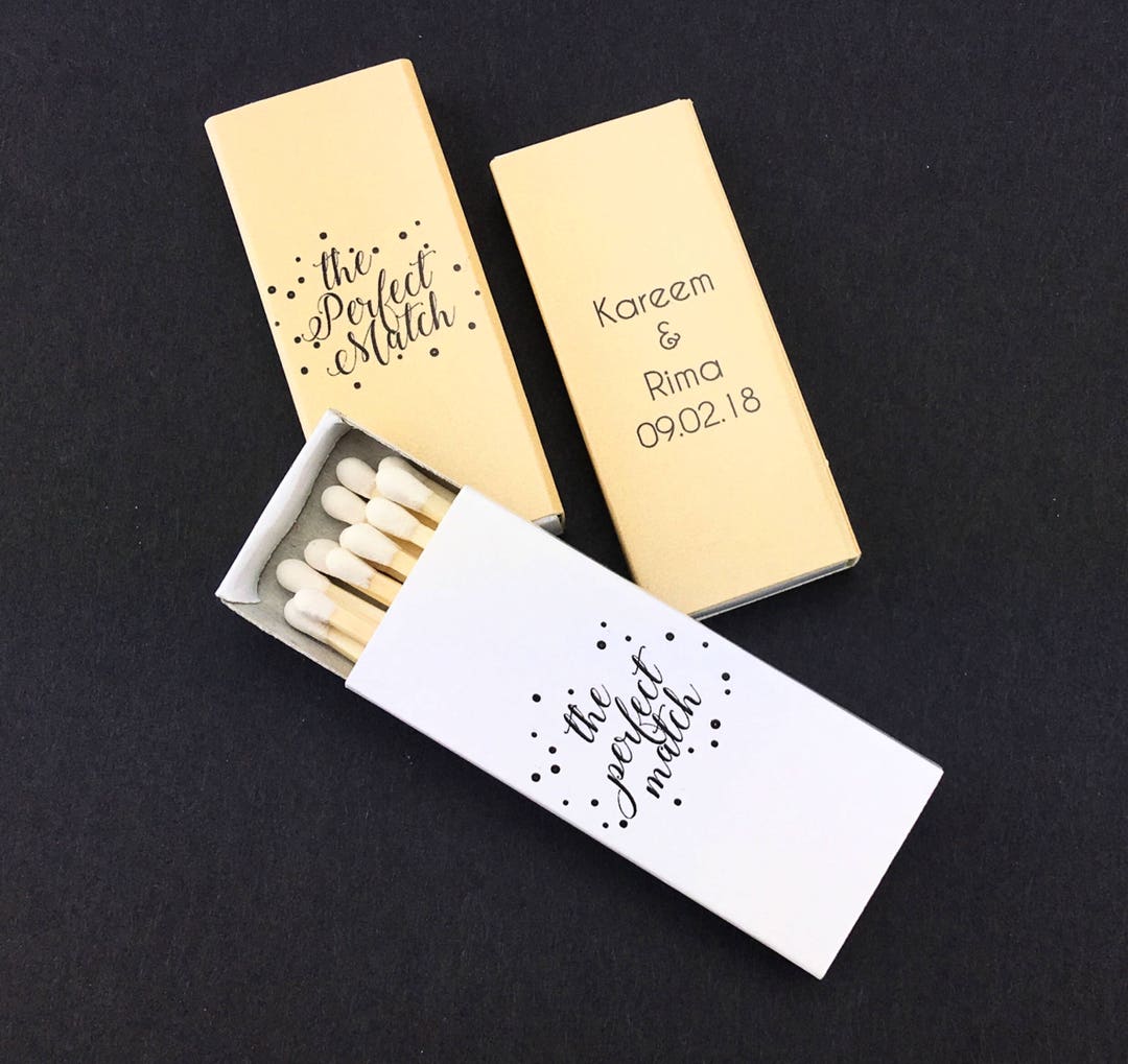 50 Personalized the Perfect Match Matchboxes With White Tip Matches - Etsy