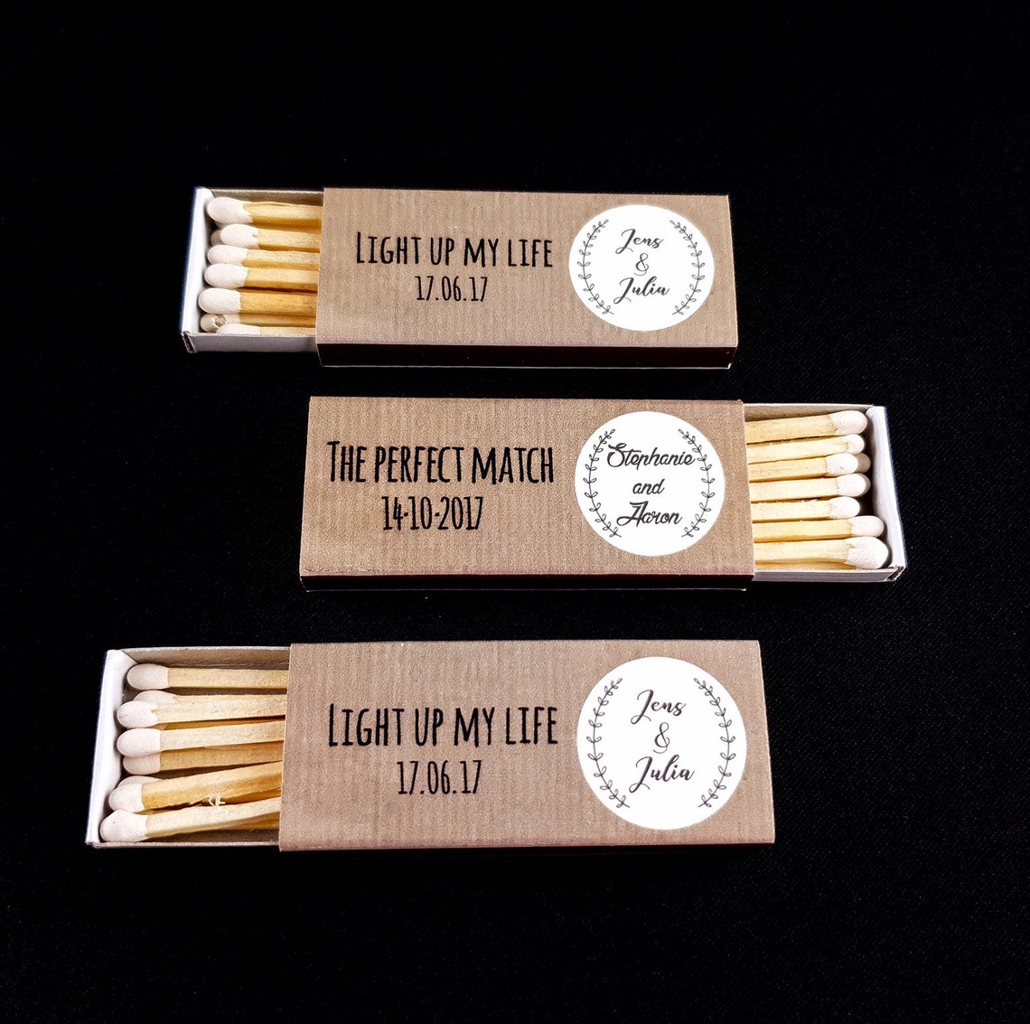 Personalized Rustic Matchboxes Rustic Craft Design - Etsy