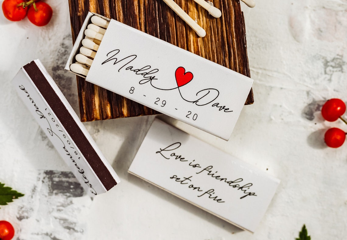 Rustic Wedding Matchboxes / GET LIT Matchboxes / Perfect MATCH - Etsy