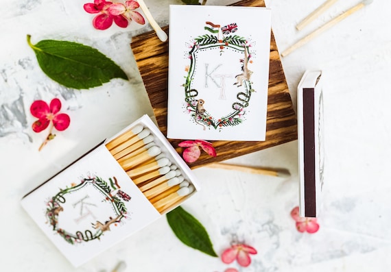 WEDDING CREST Matchboxes / Custom Design / Wedding Crest Print | Etsy