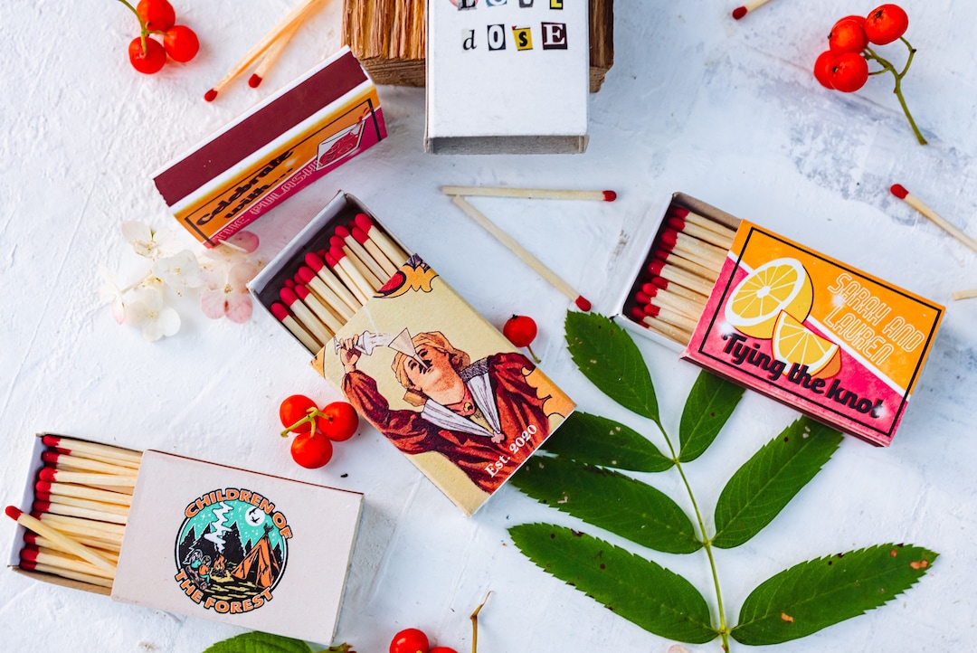 BUSINESS LOGO Custom Matchbox / Bulk Matches / Favor for Customers / Business Matches ...