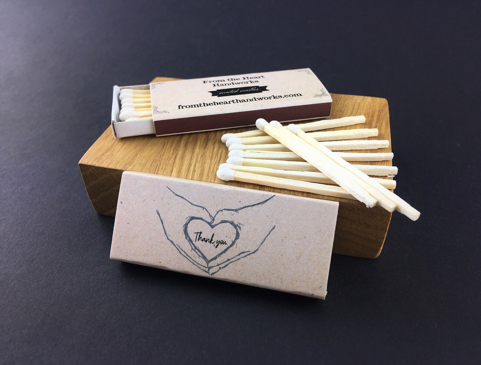 Custom Made Company Machboxes - Personalized Candle Matches - Thank You ...