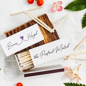 THE PERFECT MATCH Navy Blue Wedding Custom Matchboxes / Wedding Favor ...