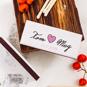 THE PERFECT MATCH Navy Blue Wedding Custom Matchboxes / Wedding Favor ...