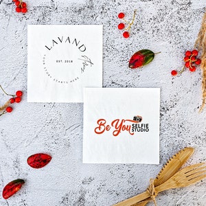 Set of 50 Personalized Colorful Logo Napkins * Photo Napkins * Custom ...