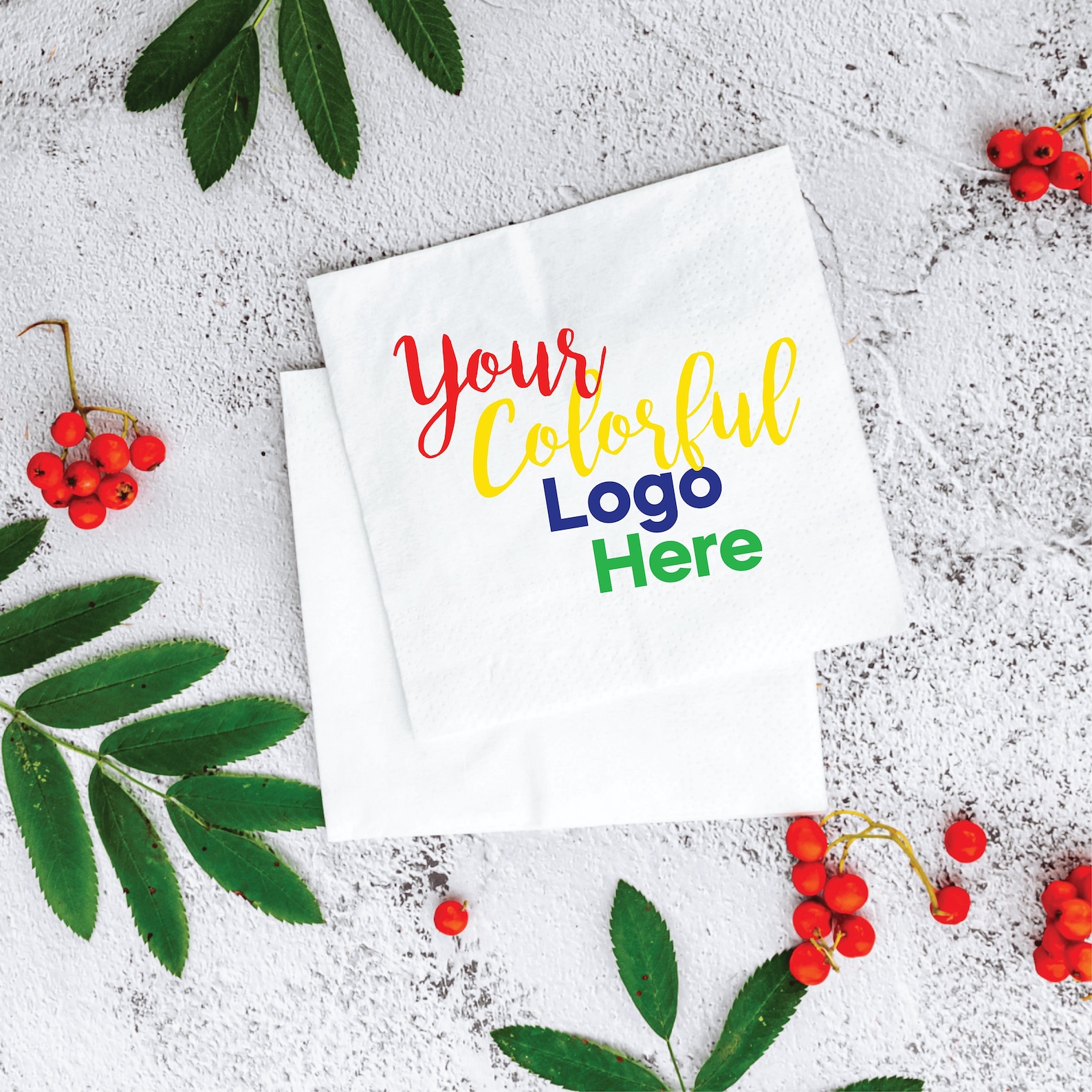 Set of 50 Personalized Colorful Logo Napkins Photo Napkins - Etsy