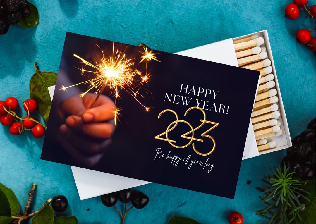 Set of 5 LARGE "happy New 2023 Year" Matchboxes / Business Favor / Gift ...