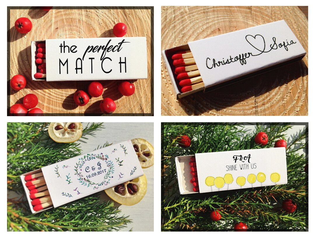 Set of Its a Match Matchboxes * Customized Matchboxes * Wedding ...