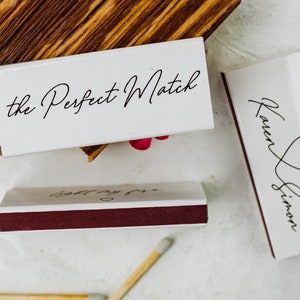 THE PERFECT MATCH Navy Blue Wedding Custom Matchboxes / Wedding Favor ...