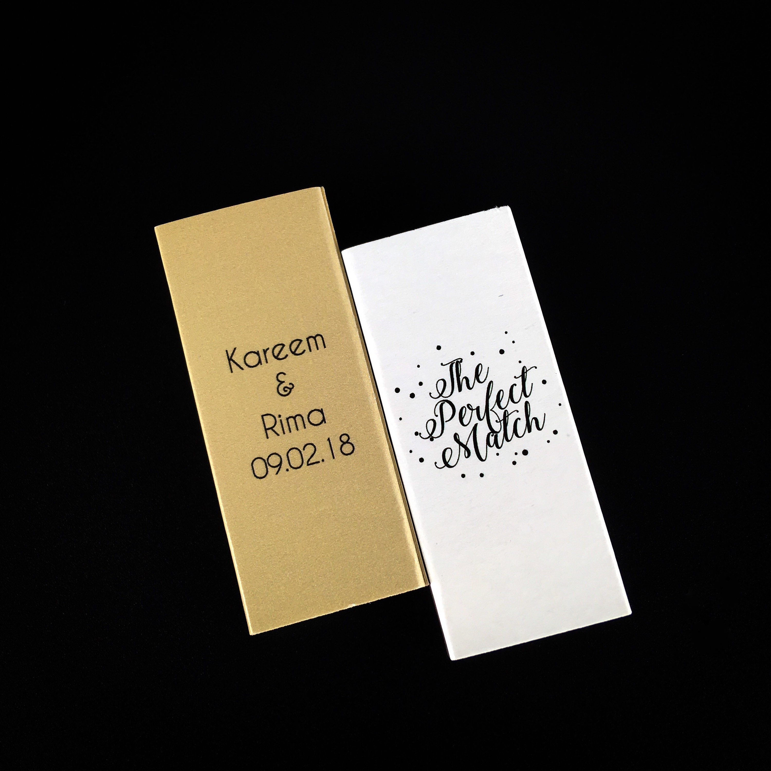 50 Personalized the Perfect Match Matchboxes With White Tip Matches ...